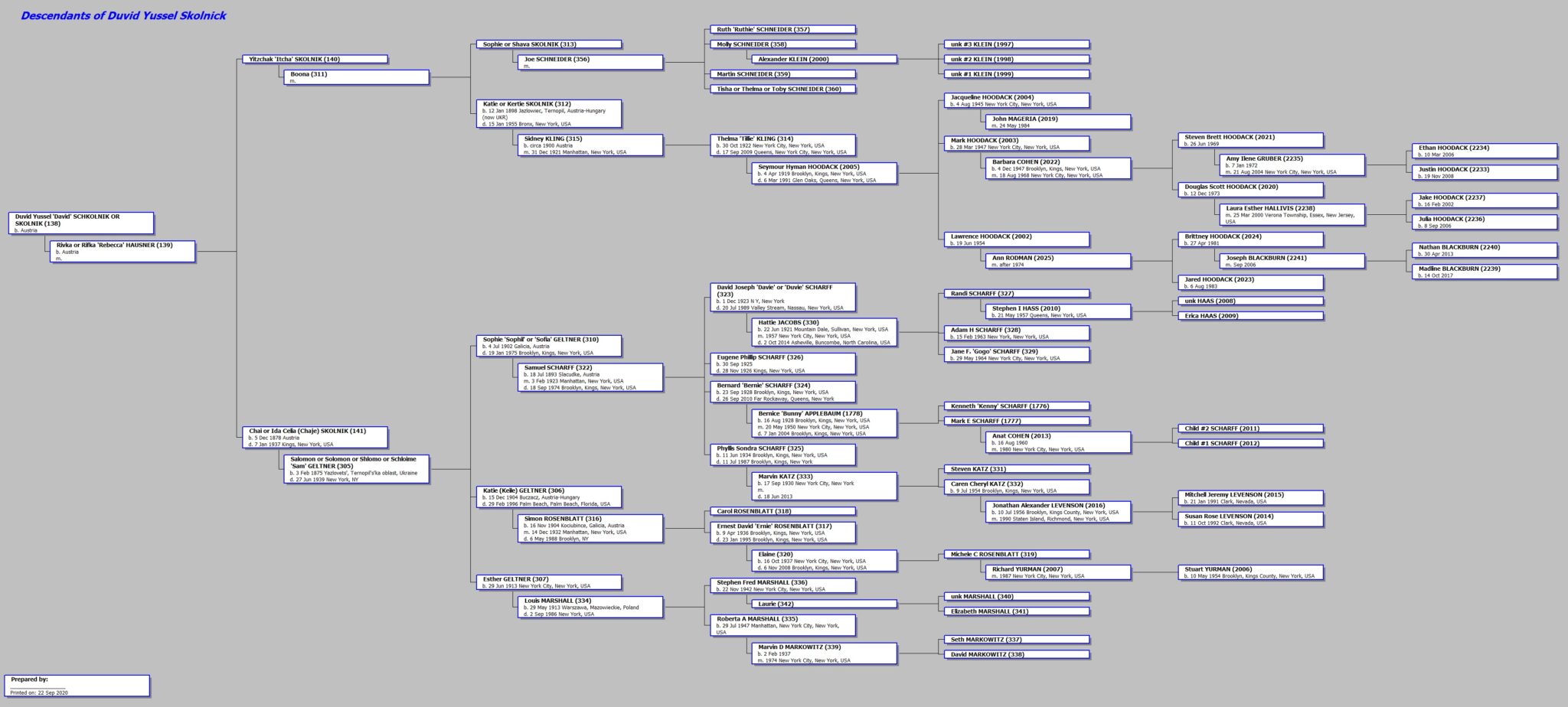 Strober Family Tree - Abraham Aaron descendants - PaulSkolnick.com